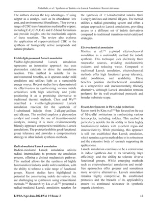 Synthesis of Indoles through Larock Annulation: Recent Advances | PDF