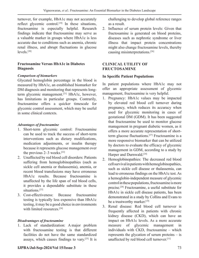 Fructosamine: An Essential Biomarker in the Diabetes Landscape | PDF