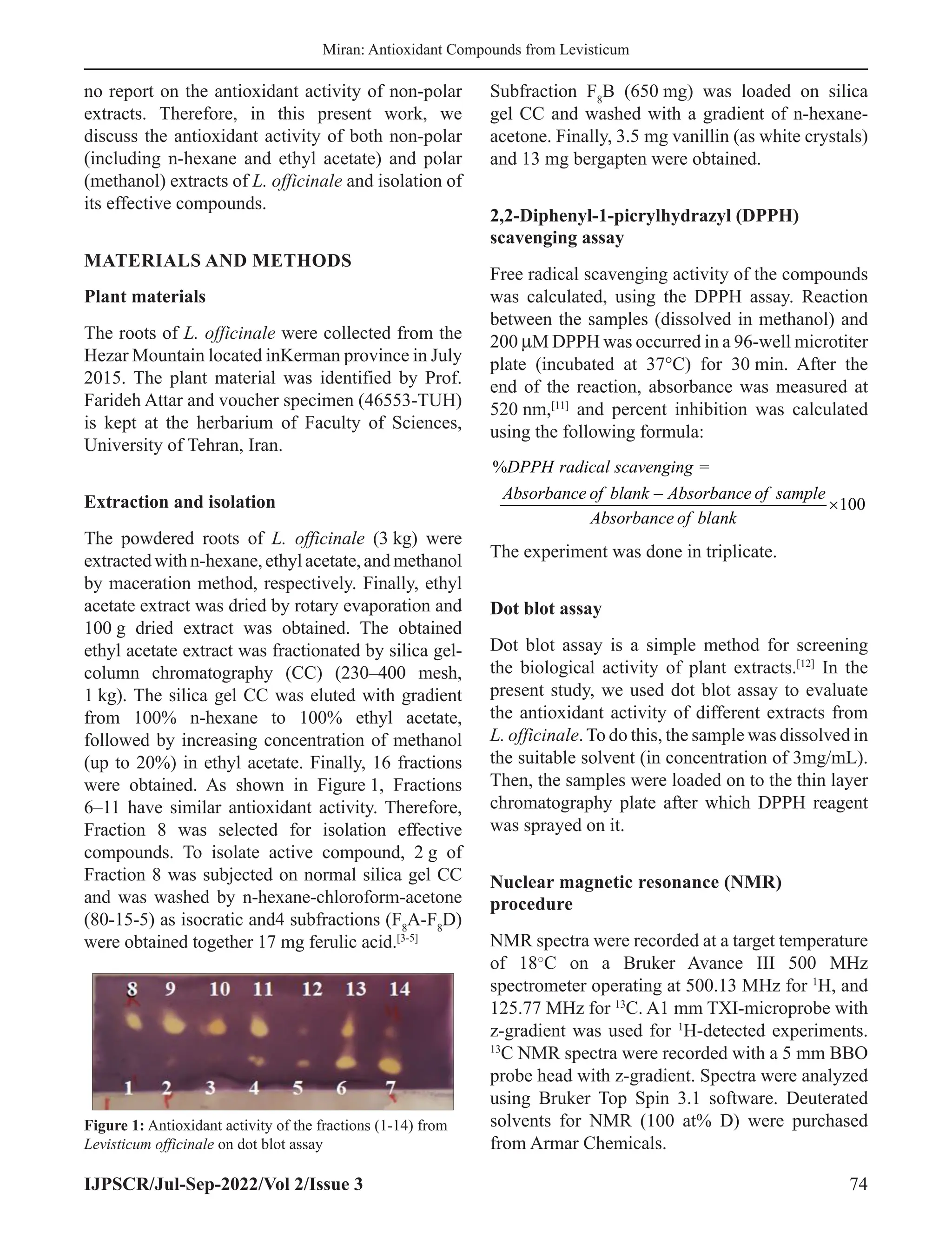Antioxidant Compounds from Levisticum officinale Koch | PDF