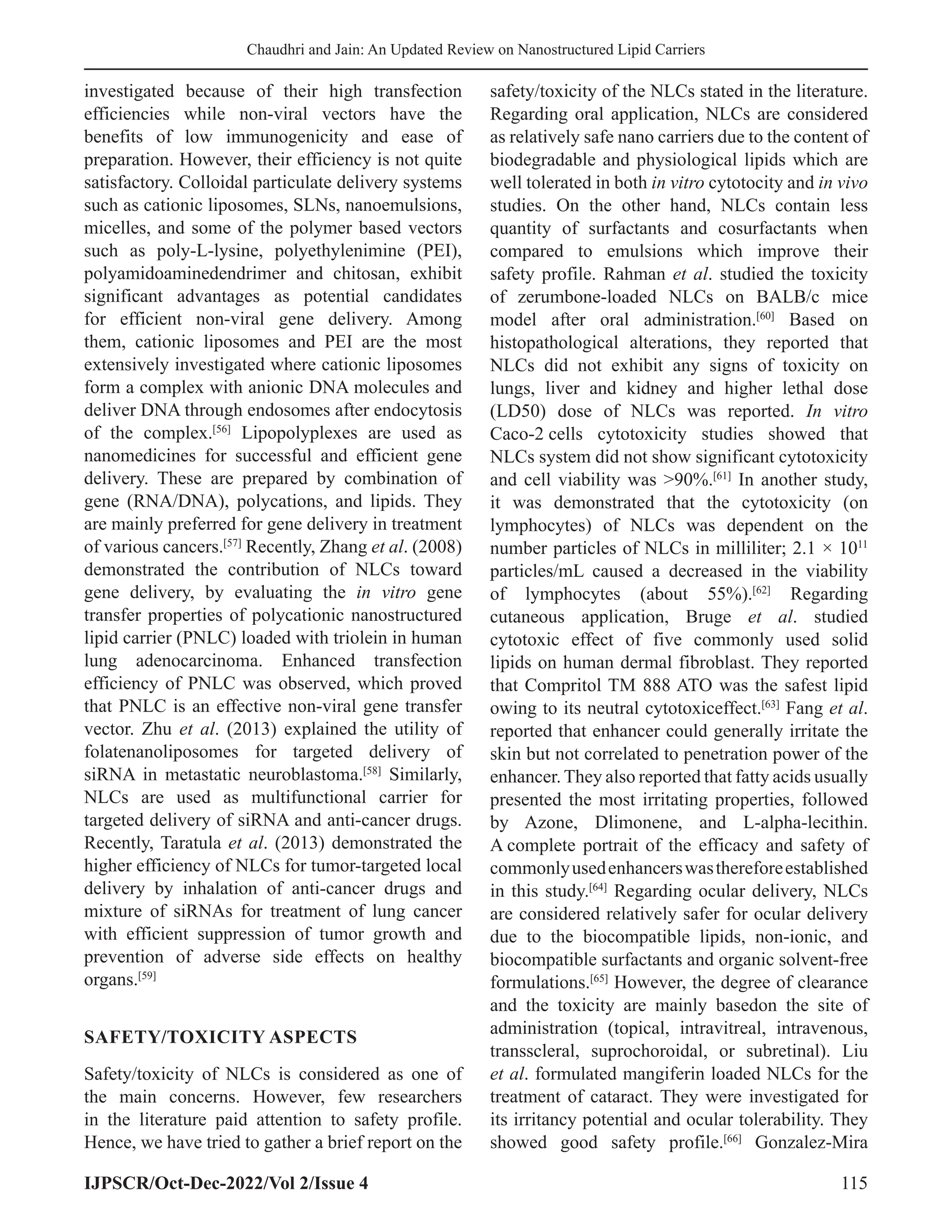 An Updated Review on Nanostructured Lipid Carriers (NLC) | PDF