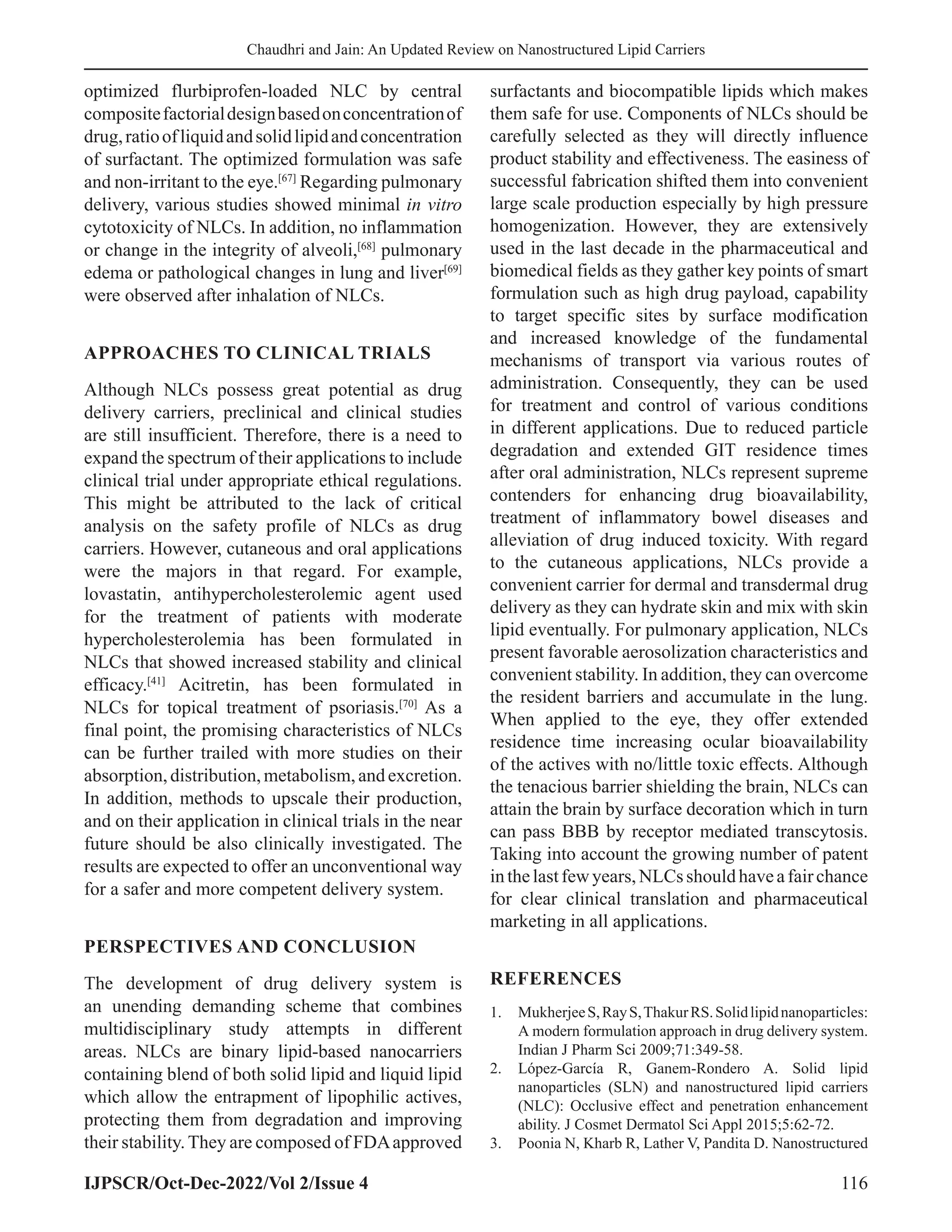 An Updated Review on Nanostructured Lipid Carriers (NLC) | PDF