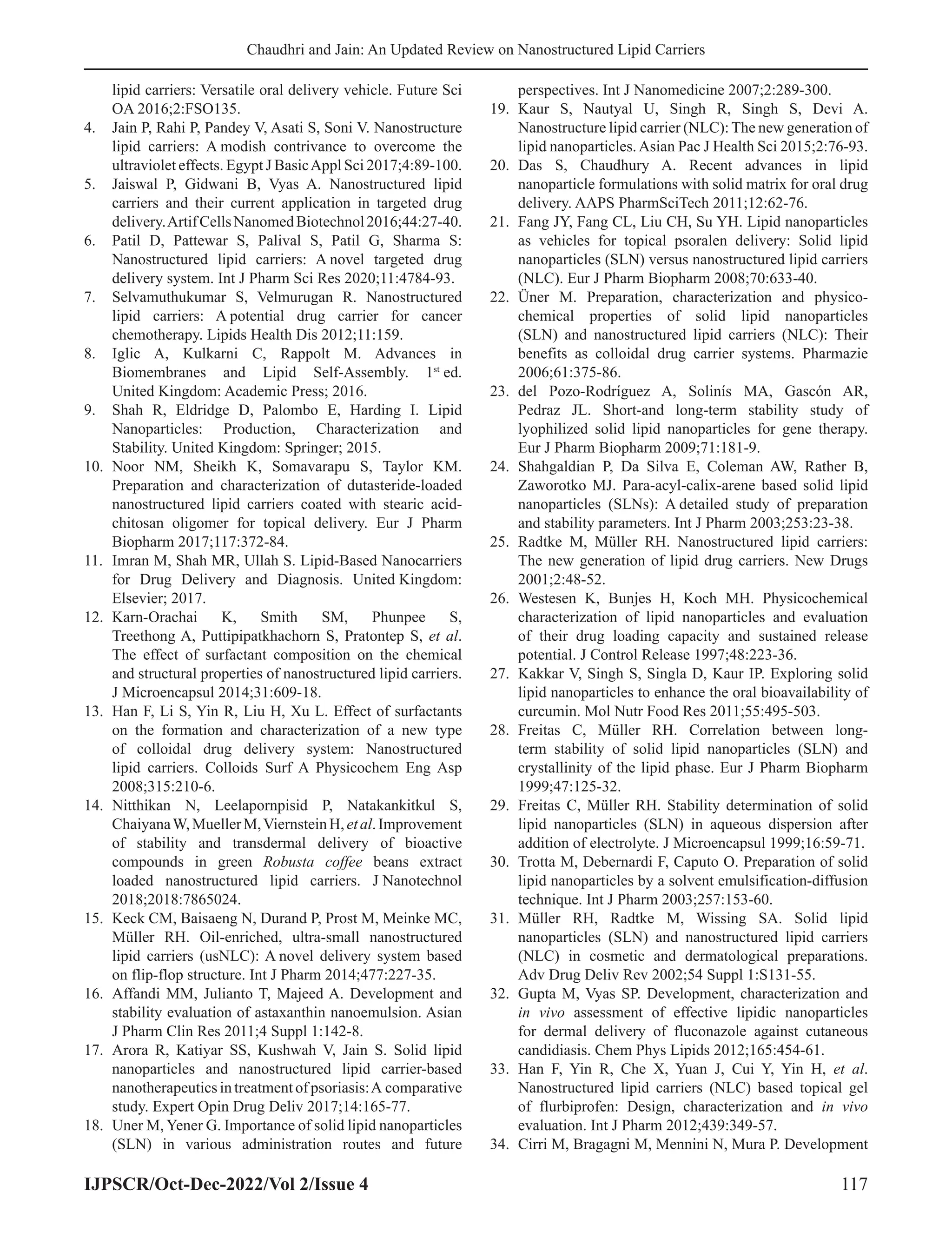An Updated Review on Nanostructured Lipid Carriers (NLC) | PDF