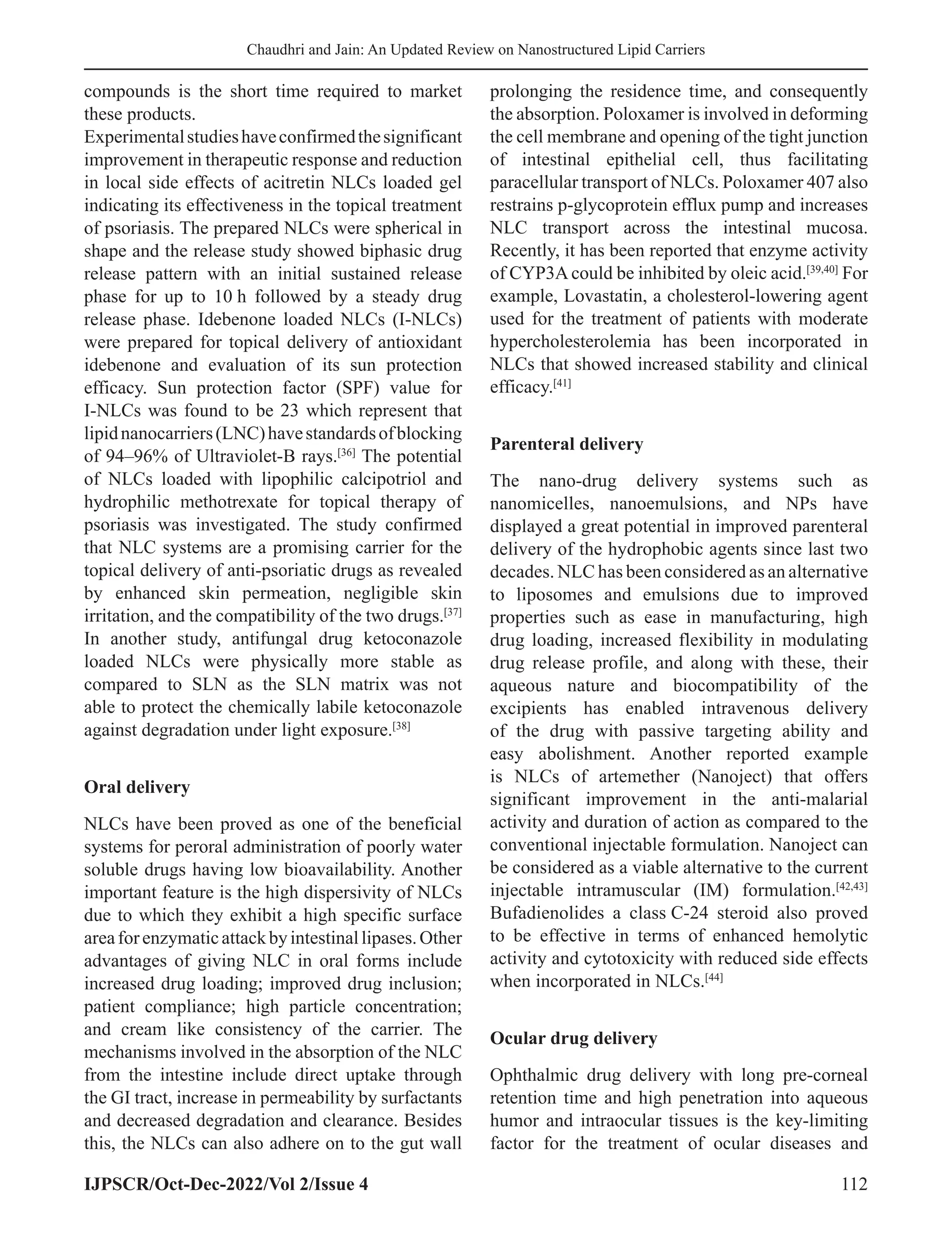 An Updated Review on Nanostructured Lipid Carriers (NLC) | PDF
