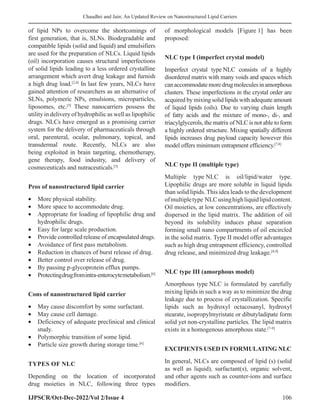 An Updated Review on Nanostructured Lipid Carriers (NLC) | PDF