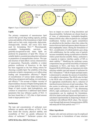An Updated Review on Nanostructured Lipid Carriers (NLC) | PDF