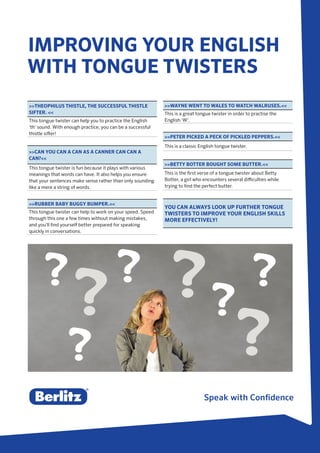 Improving Your English with Tongue Twisters | PDF