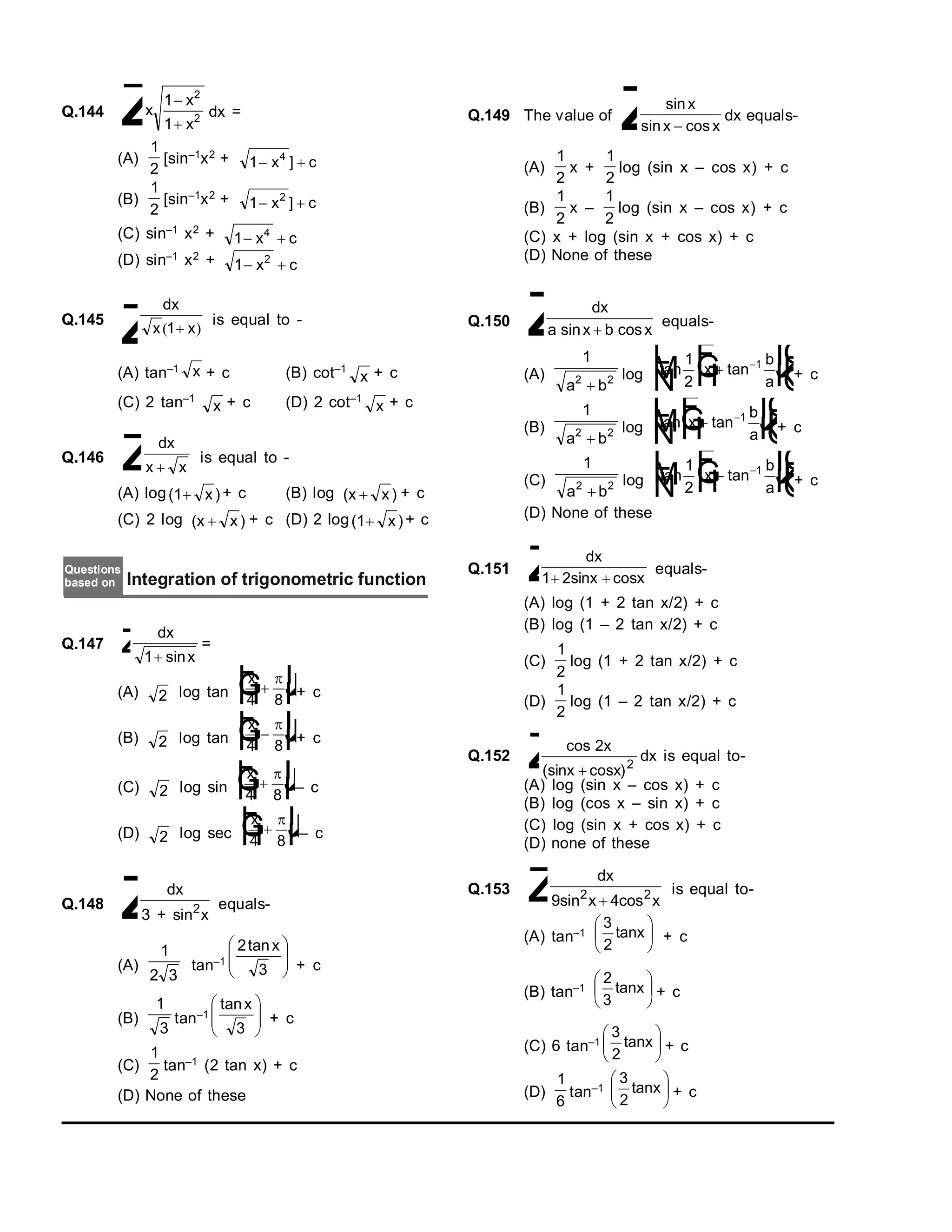 01 Indefinite Intergration. Module-5pdf | PDF
