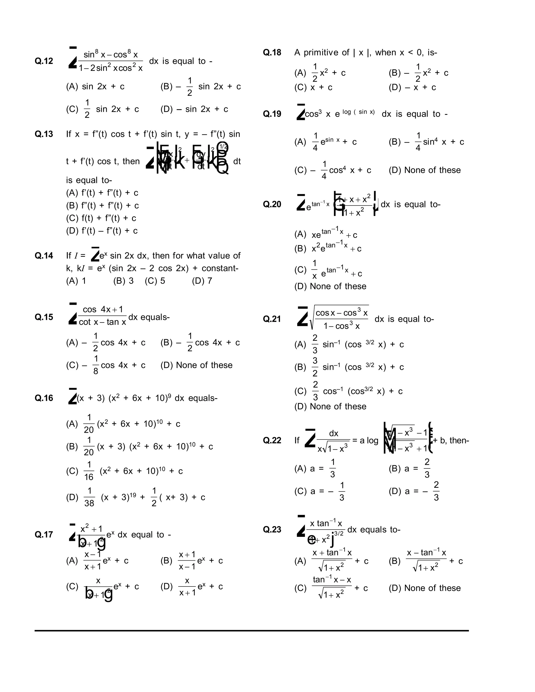 01 Indefinite Intergration. Module-5pdf | PDF