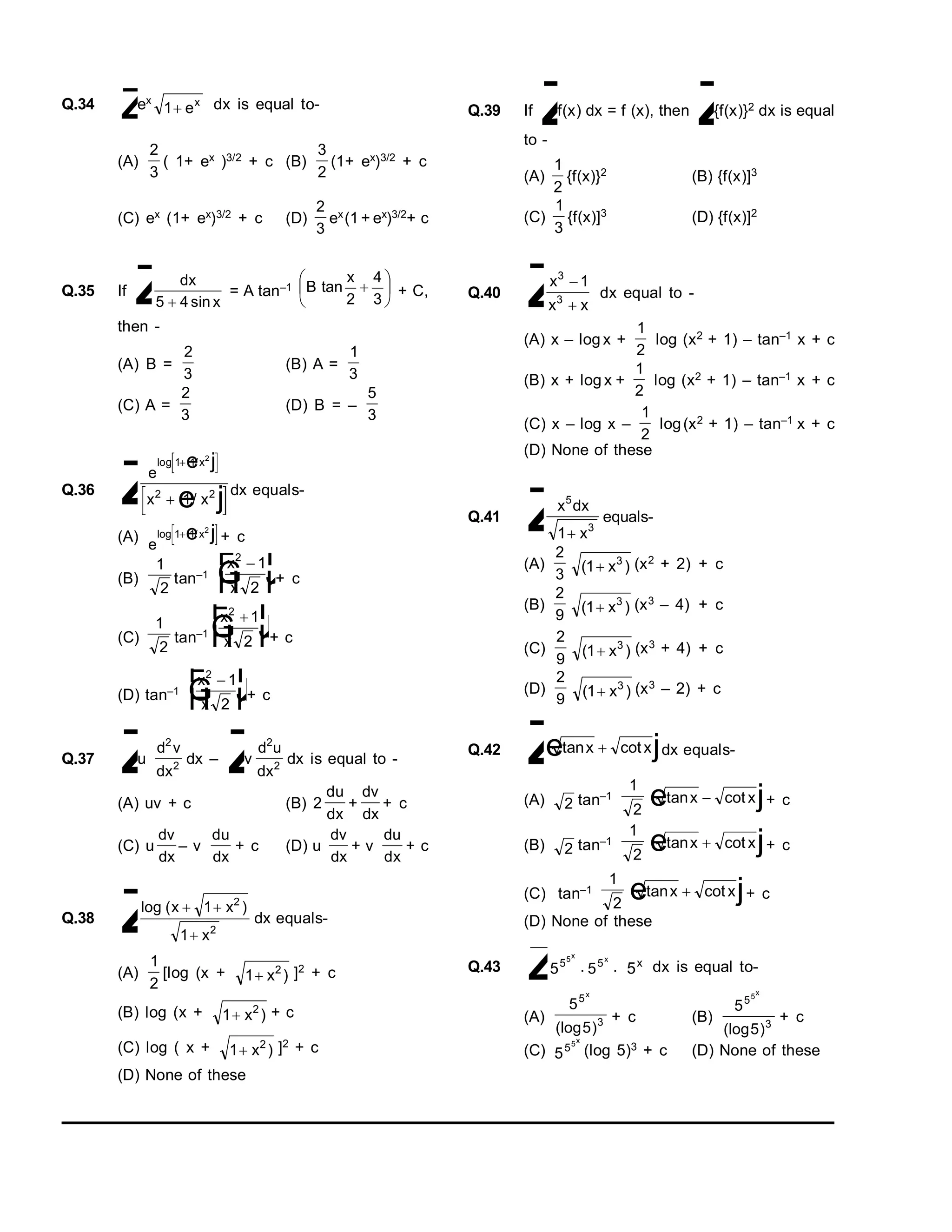 01 Indefinite Intergration. Module-5pdf | PDF