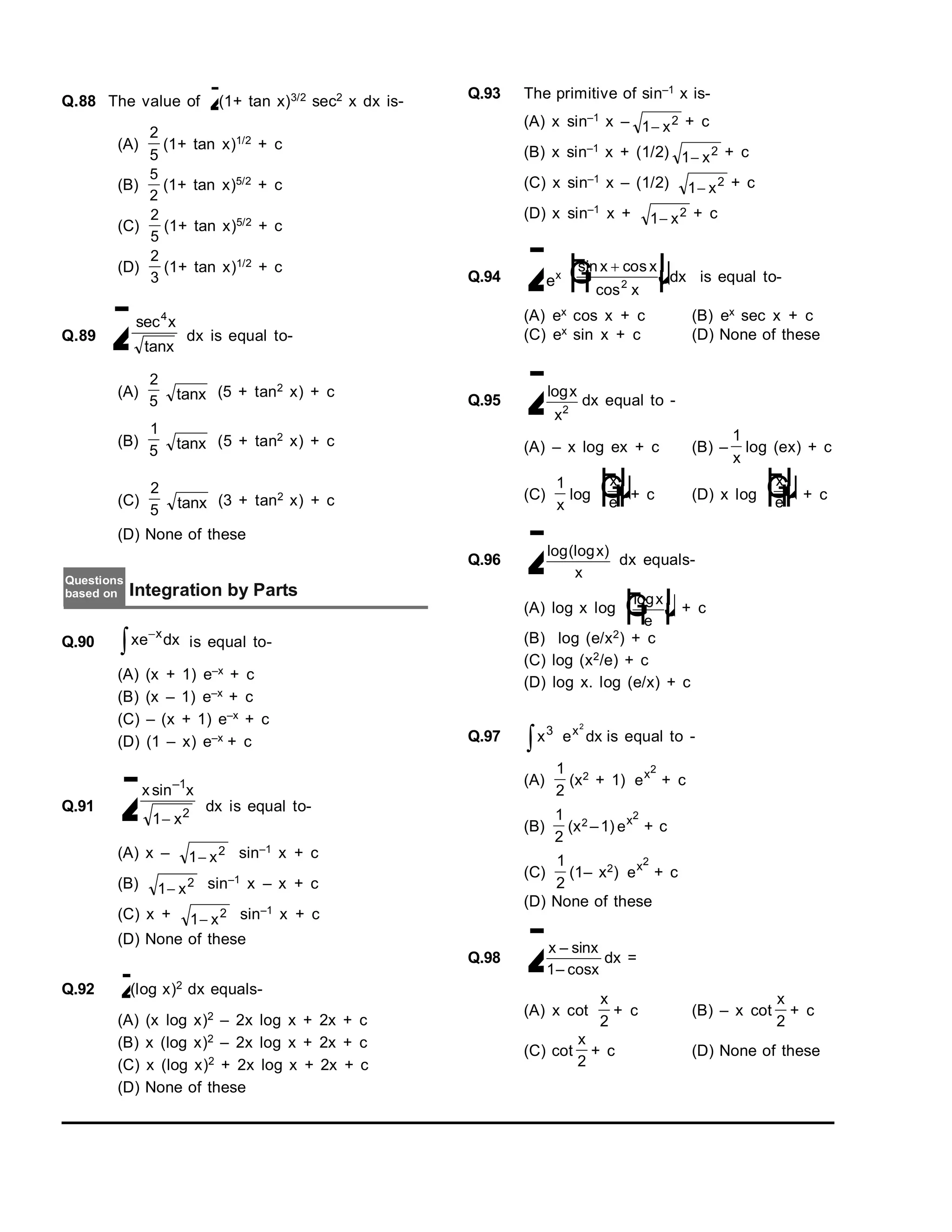 01 Indefinite Intergration. Module-5pdf | PDF
