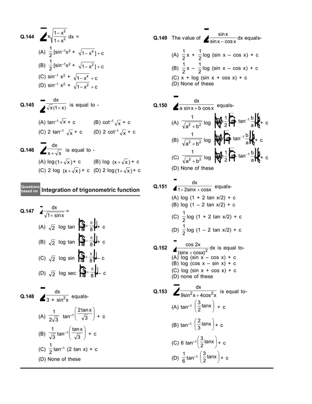 01 Indefinite Intergration. Module-5pdf | PDF