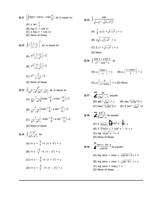 01 Indefinite Intergration. Module-5pdf | PDF