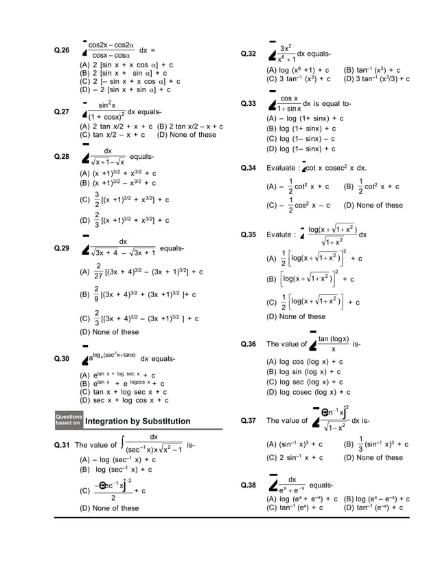 01 Indefinite Intergration. Module-5pdf | PDF