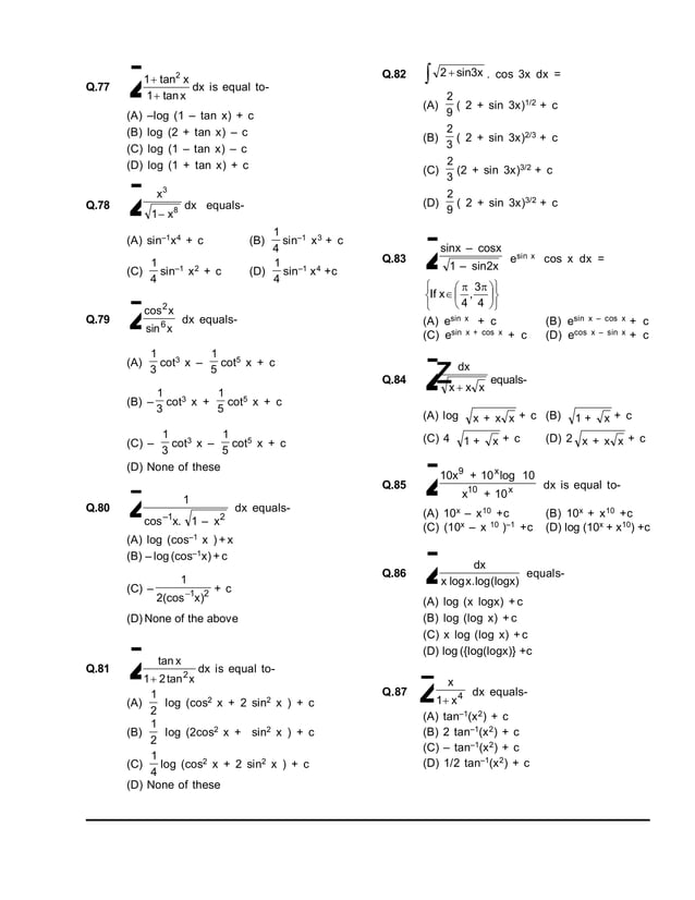 01 Indefinite Intergration. Module-5pdf | PDF
