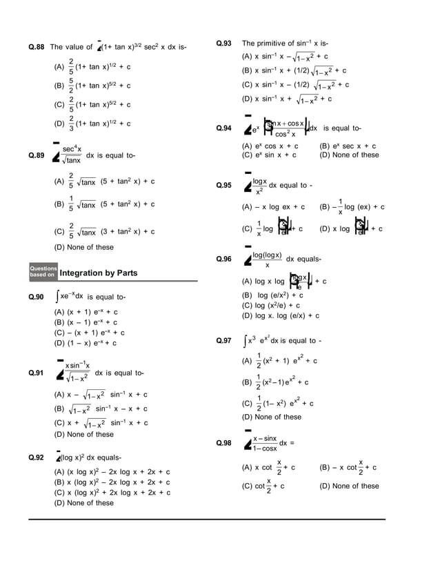 01 Indefinite Intergration. Module-5pdf | PDF