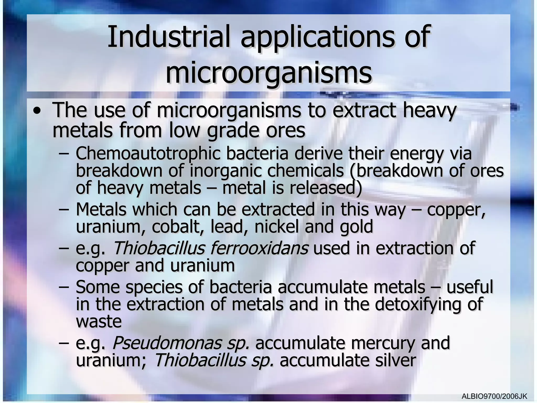 01 Industrial Applications of Microorganisms | PPT