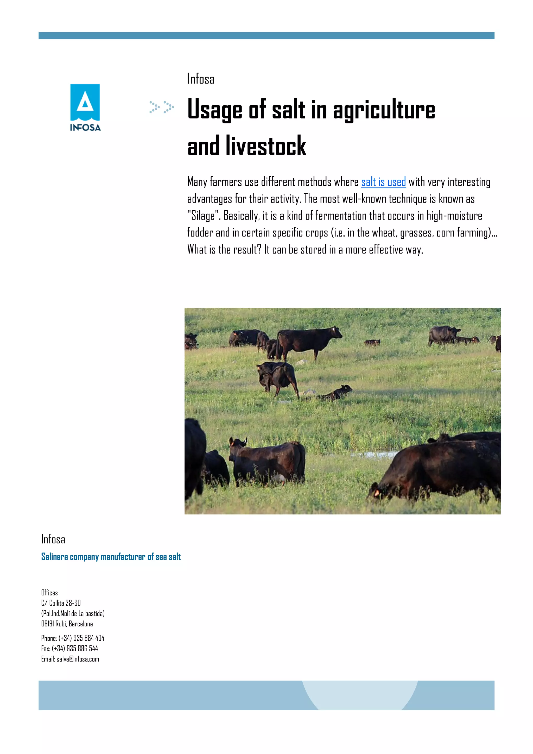 Usage of salt in agriculture and livestock | PDF