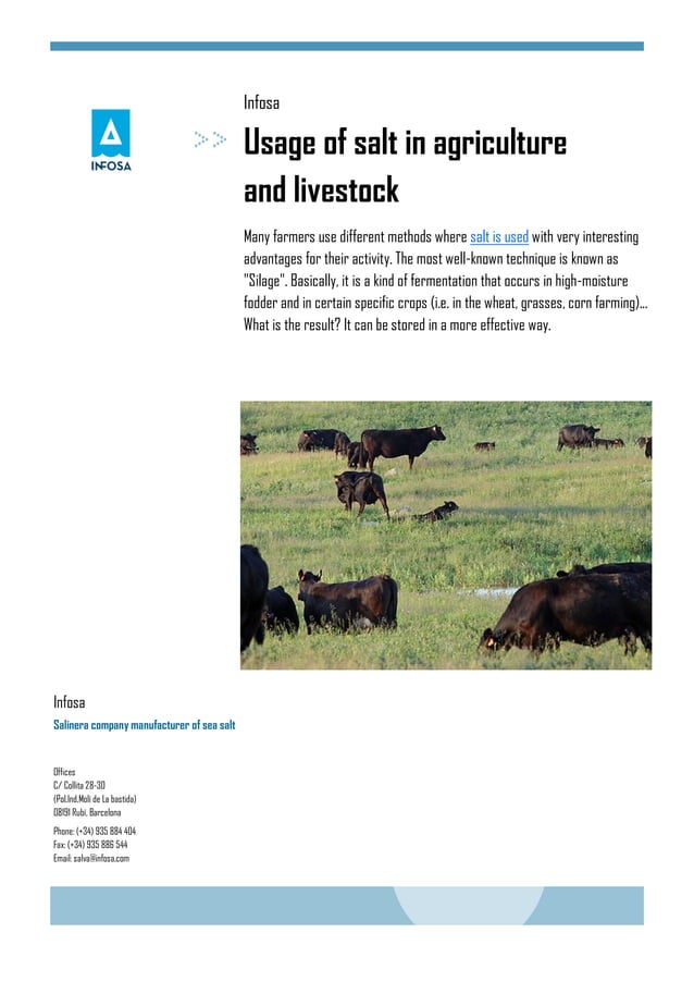 Usage of salt in agriculture and livestock | PDF | Agriculture | Industries