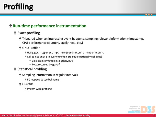 Code Instrumentation, Dynamic Tracing | PPT