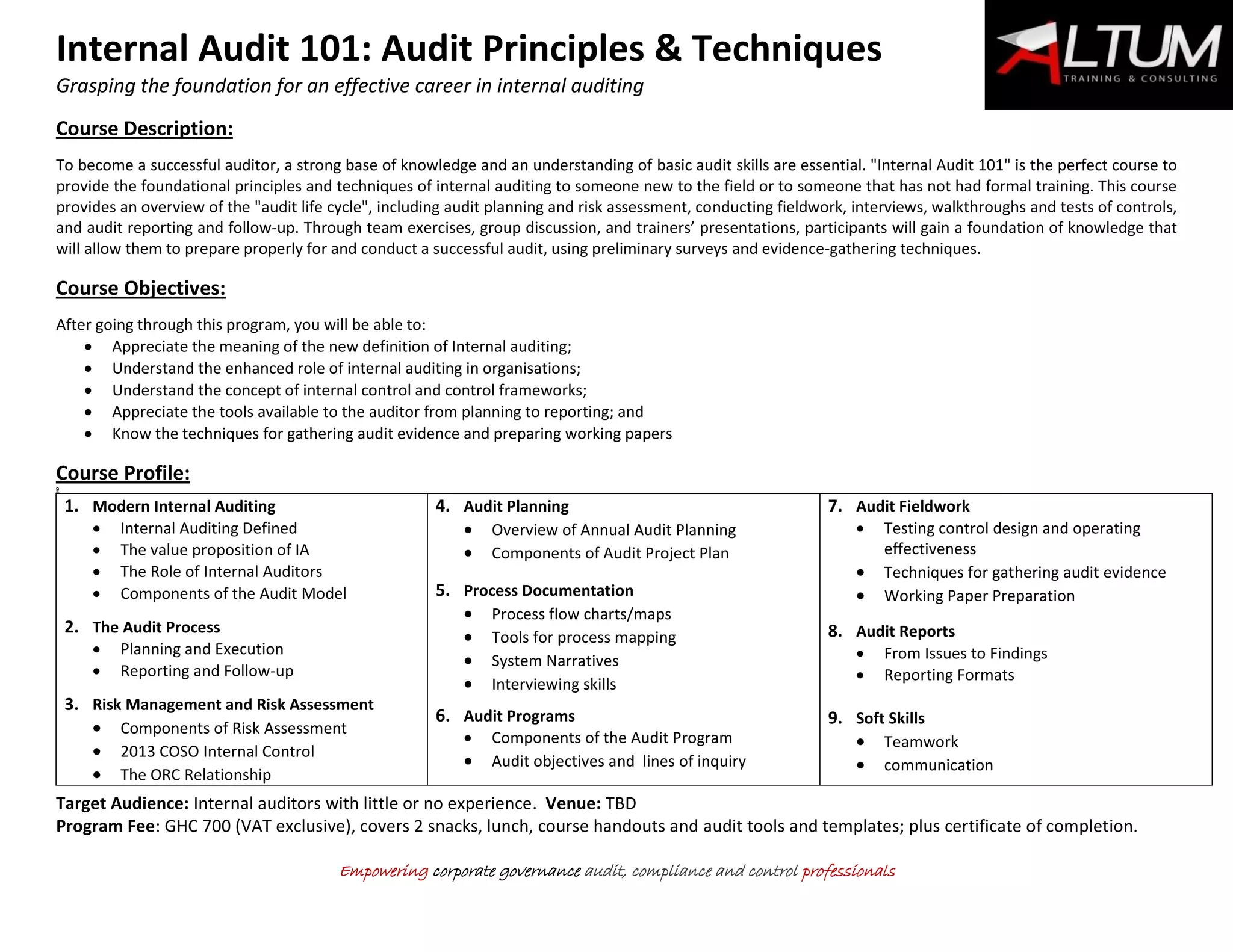 01 internal audit 101 principles and techniques | PDF
