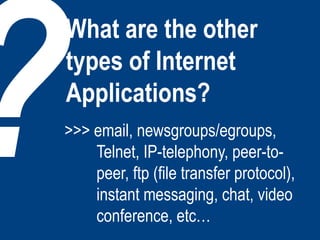 Internet & World Wide Web (Into. to Internet & Web Page Dev't) | PPTX