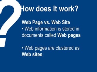 Internet & World Wide Web (Into. to Internet & Web Page Dev't) | PPTX