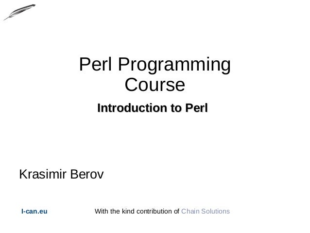 Introduction to Perl