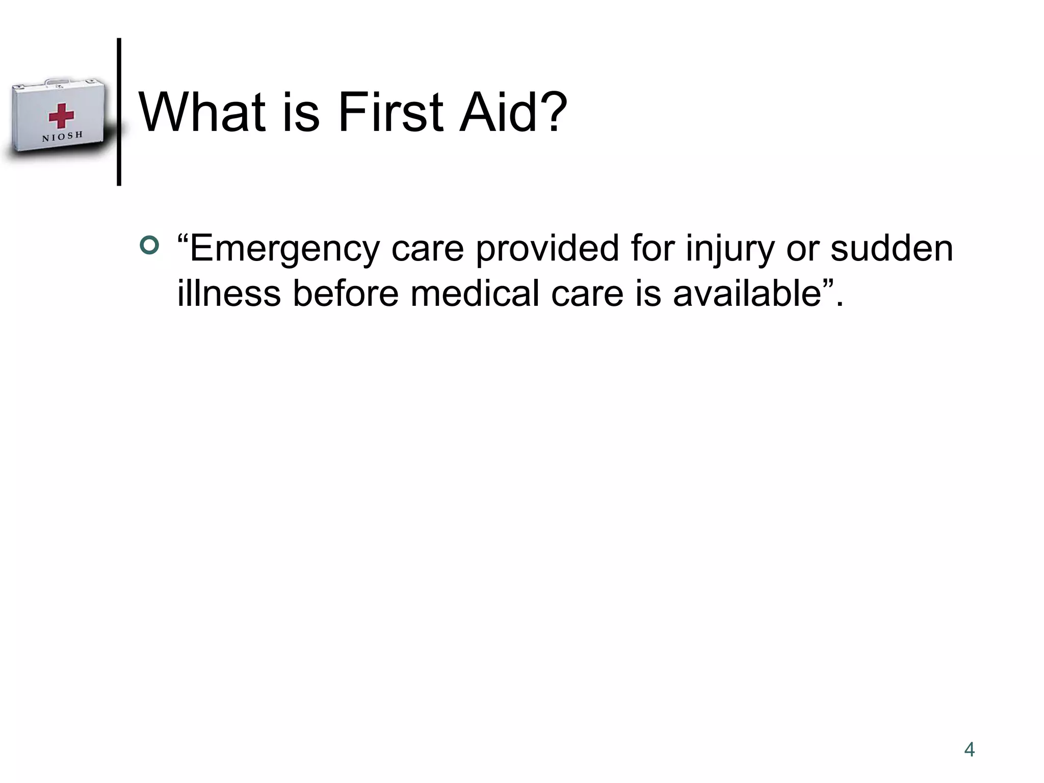 Introduction to First Aid | PPT