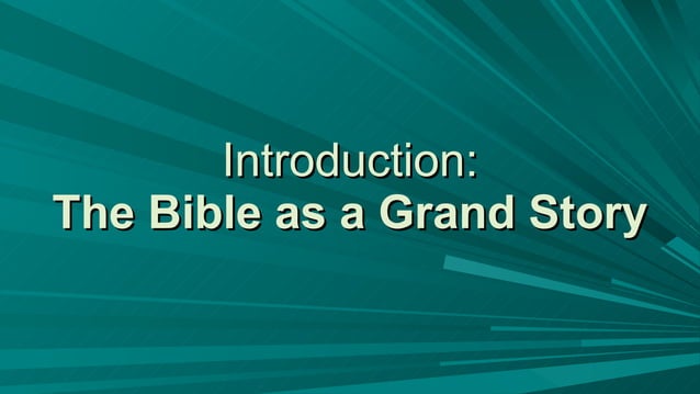 1 Story of God - Introduction | PPT