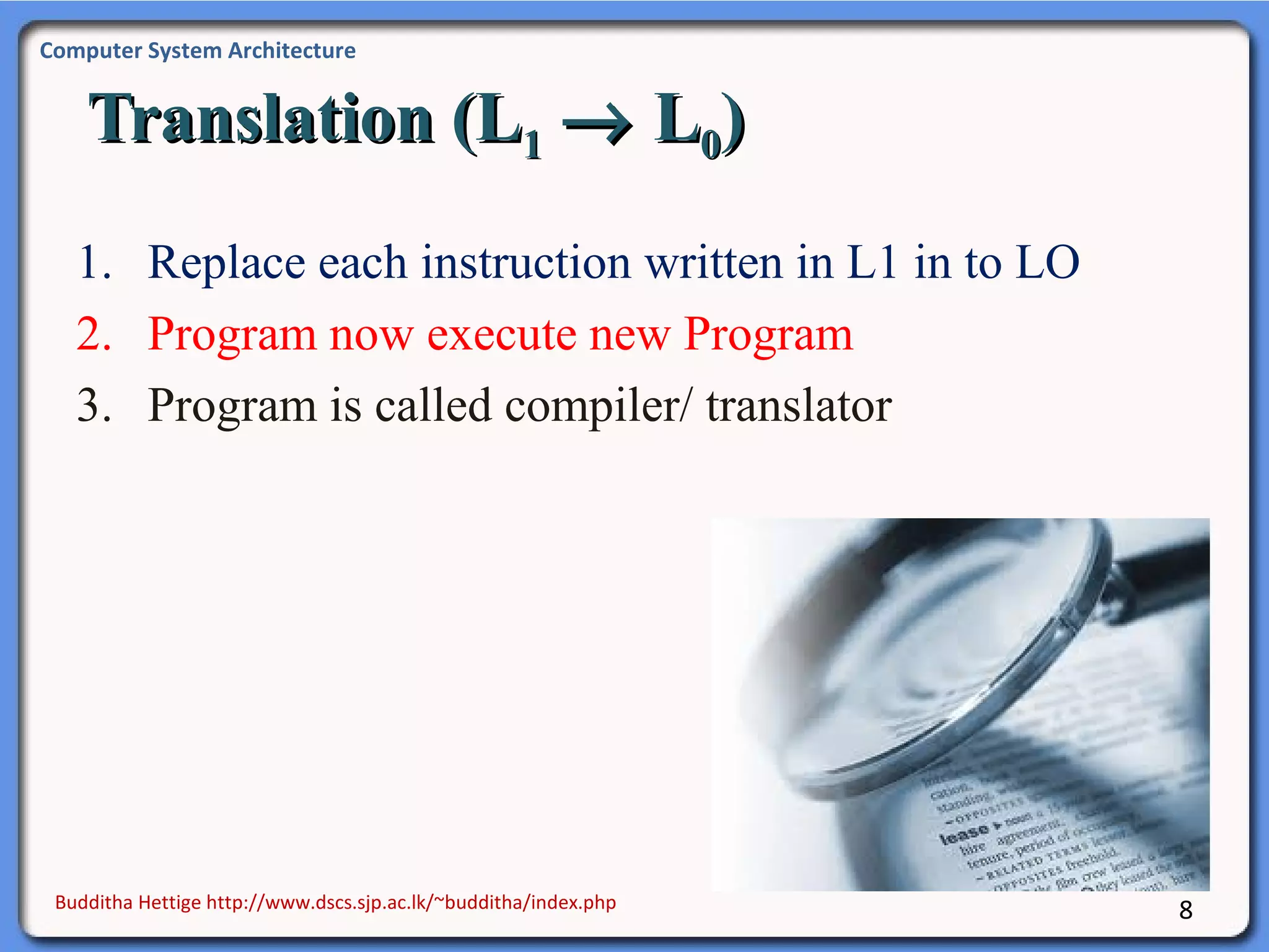 Computer System Architecture Lecture Note 1: introduction | PPT