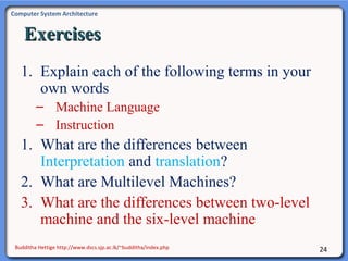 Computer System Architecture Lecture Note 1: introduction | PPT