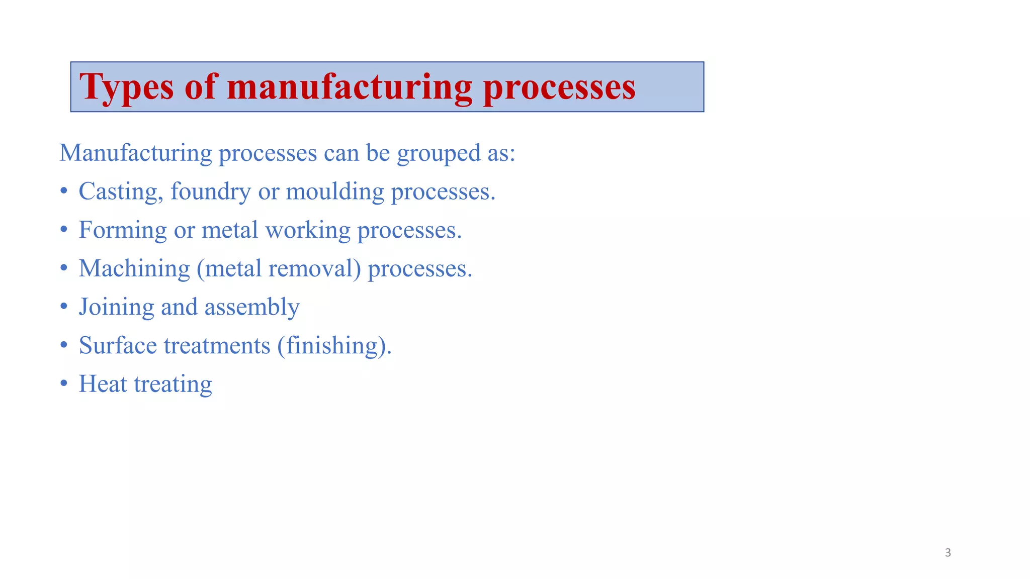 01 introduction to Manufacturing processes | PDF