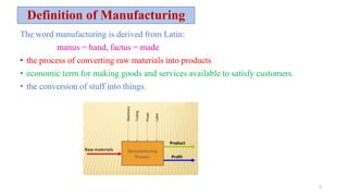 01 introduction to Manufacturing processes | PDF