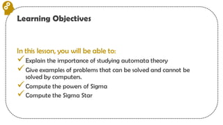 Introduction to Automata Theory (Preliminaries) Lecture | PPT
