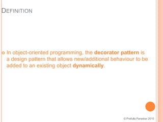 Design Patterns - 01 Introduction and Decorator Pattern | PPT