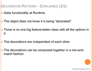 Design Patterns - 01 Introduction and Decorator Pattern | PPT | Free ...