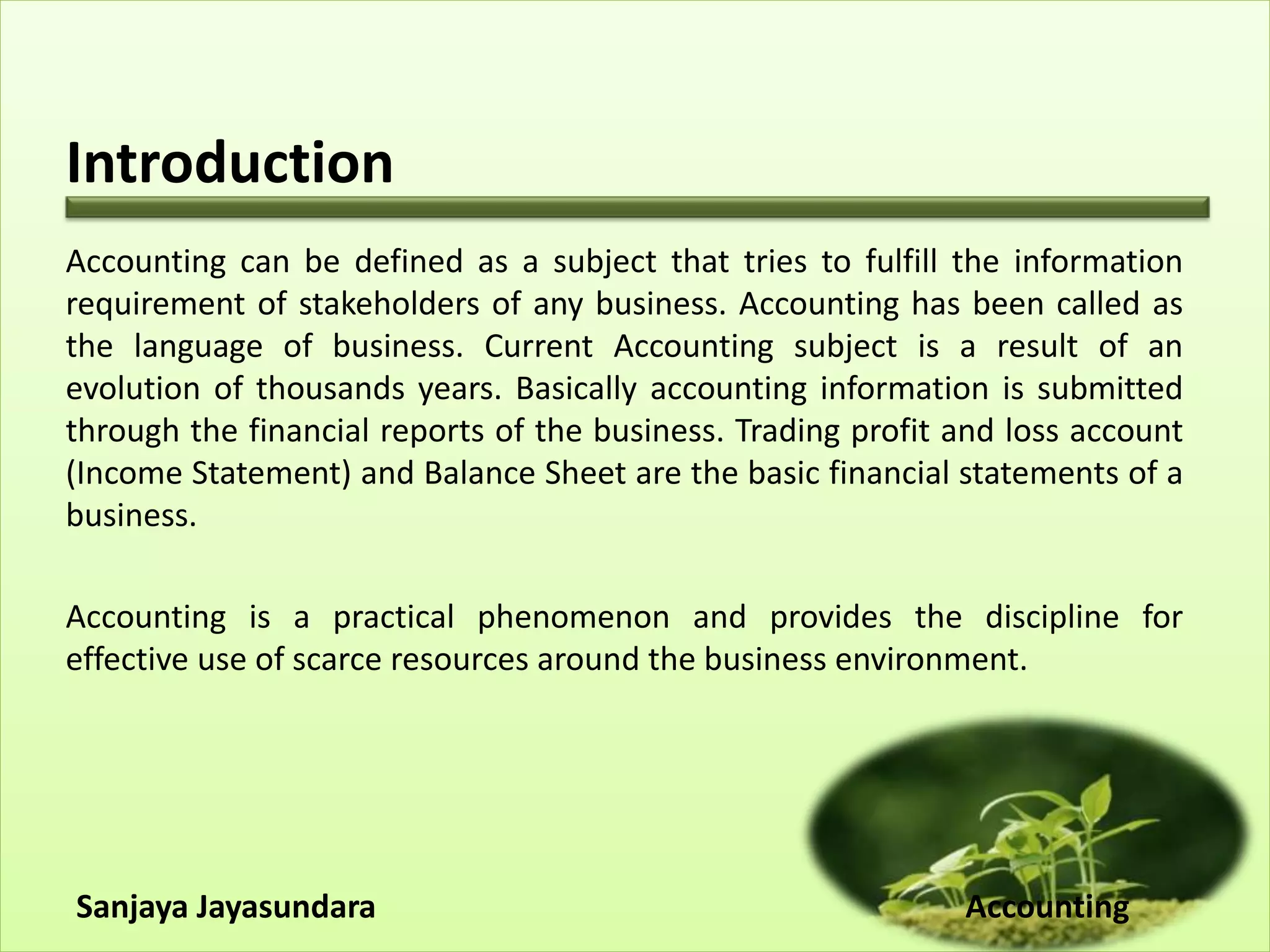 Introduction to accounting | PPT