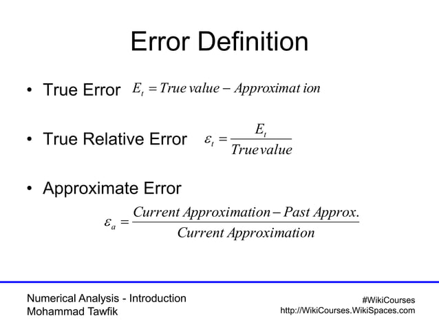 Introduction To Numerical Analysis Ppt