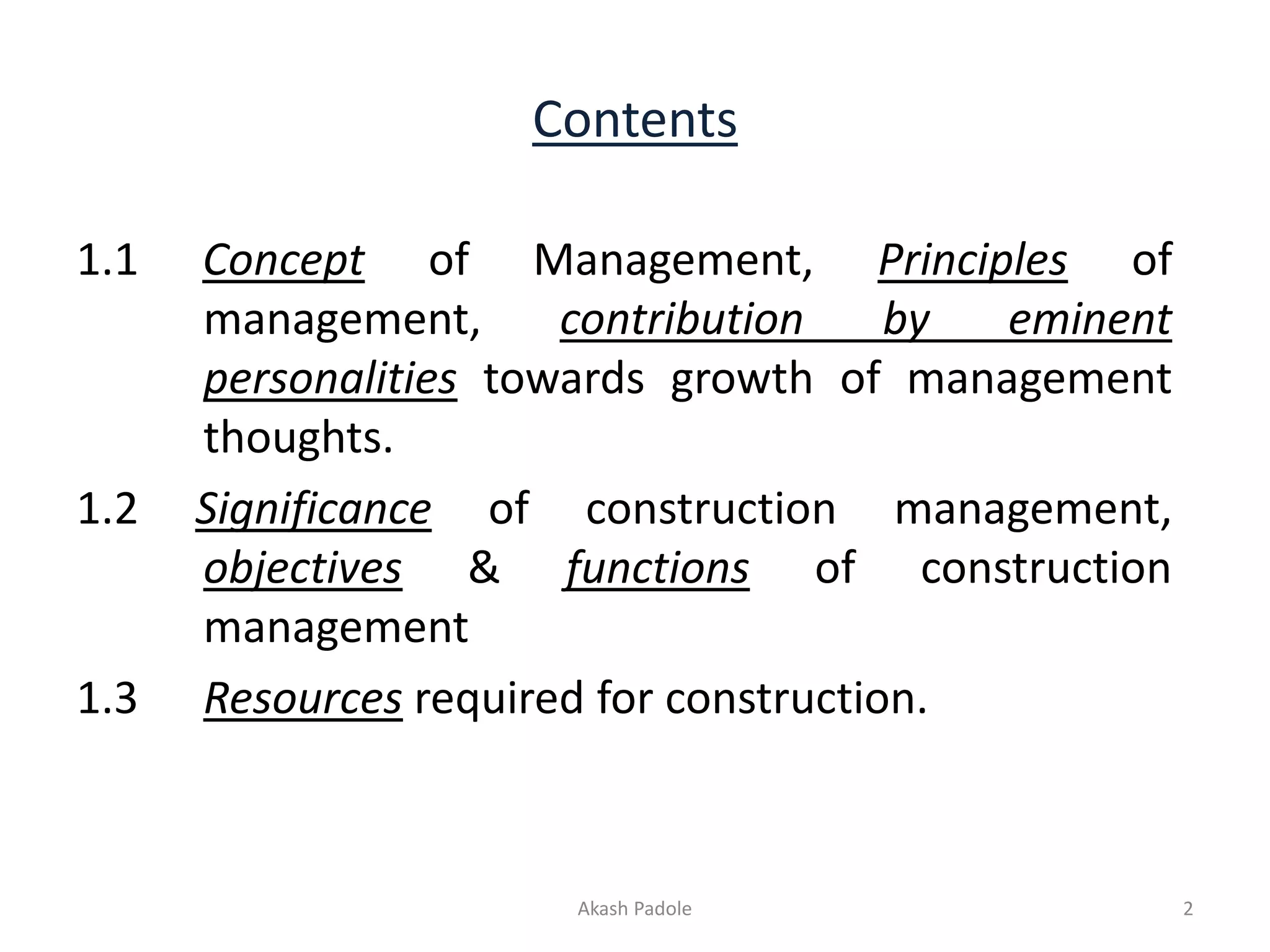 01 Introduction to Construction Management | PDF
