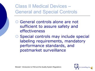 Module 01 Introduction To FdA and Quality System Regulation | PPSX