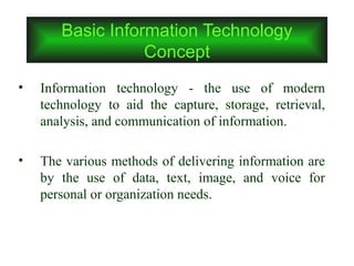 01 introduction to information technology | PPT