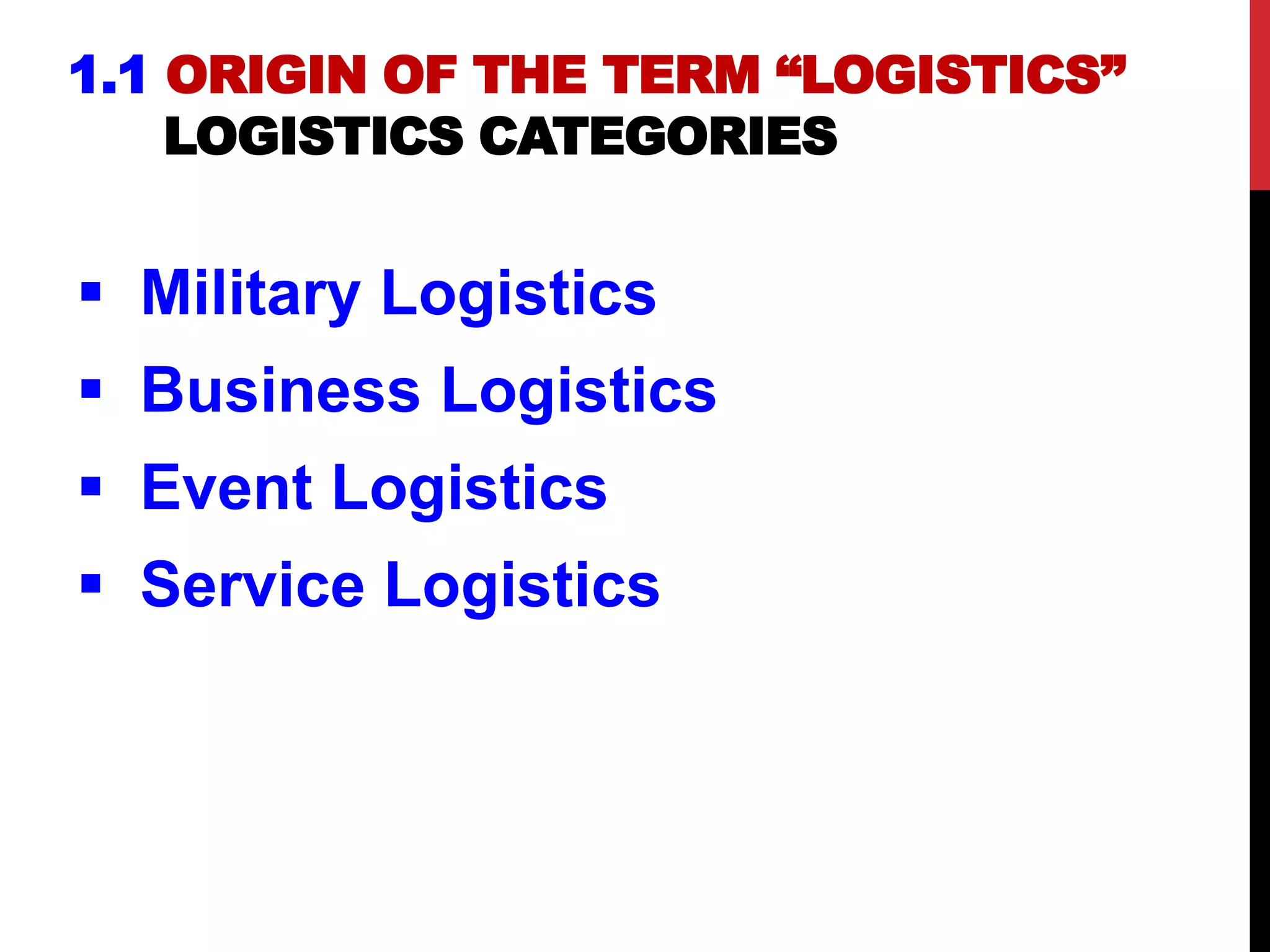 01 Logistics - Introduction and classification of logistics.pptx