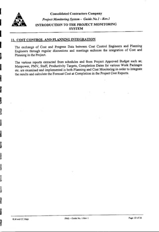 01 introduction to the project monitoring system | PDF