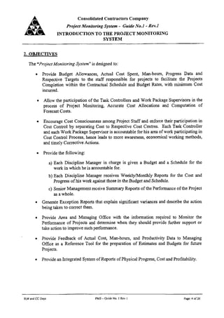 01 introduction to the project monitoring system | PDF