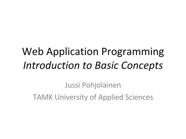 Introduction to Basic Concepts in Web | PPT