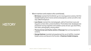 INTRO TO CINEMATOGRAPHY (Group1) | PPTX