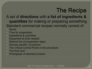 01 intro to food production & commercial kitchens | PPTX