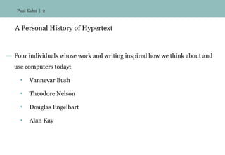 Personal(ized) History of Hypertext | PPT