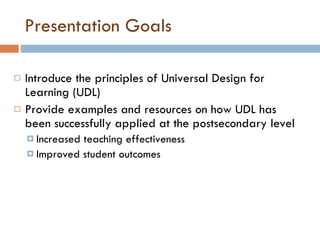 Introduction to Universal Design for Learning | PPT