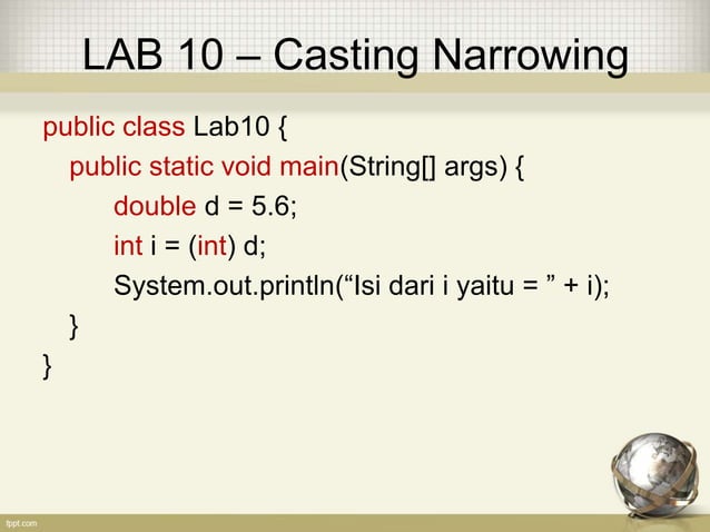01 Java Language And Oop Part I Lab Pptx Programming Languages